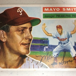 1956 Topps Edward (mayo) Smith Baseball Card Philadelphia Phillies #60 ...