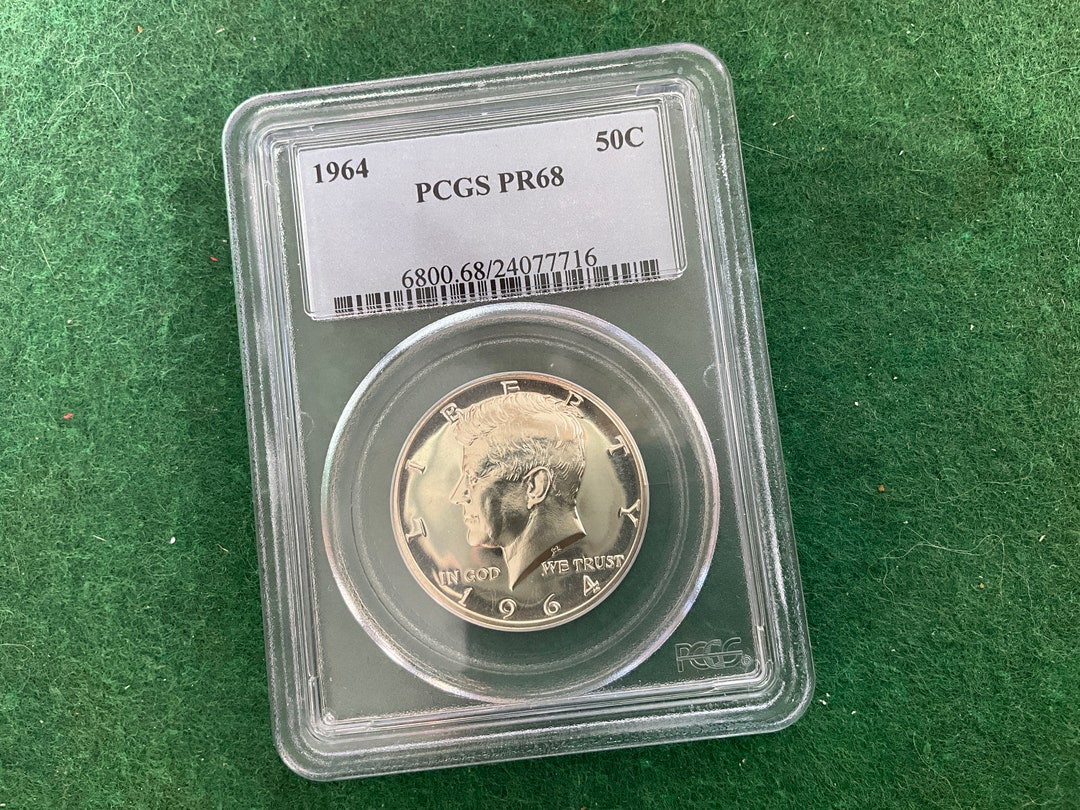 1964 PCGS Graded Kennedy Half Dollar Coin PR68 in a Protective Acrylic ...