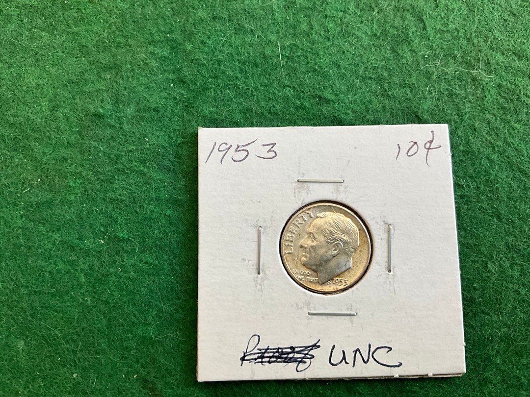 1953 UNCIRCULATED - Roosevelt Dime - Coin No 15054 - in a Protective ...