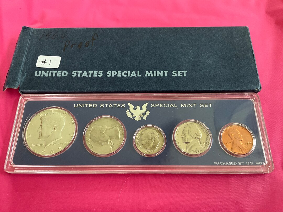 1966 United States Special Mint Proof Set, No 1 Incl Kennedy Half ...