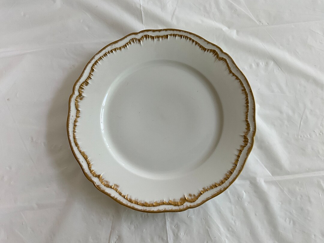 Theodore Haviland Limoges France - White W/double Smudged Goldtone ...