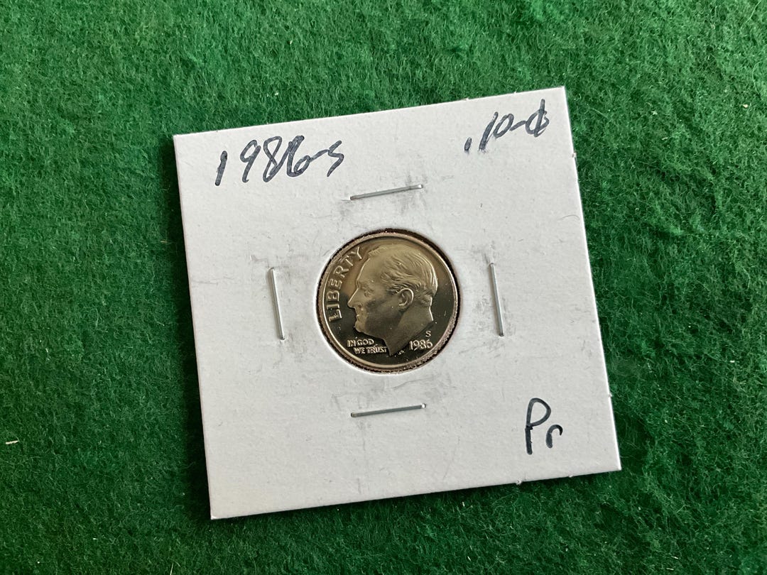 1986-S Proof - Roosevelt Dime - Coin No 17160 - in a Protective 2x2 - Etsy