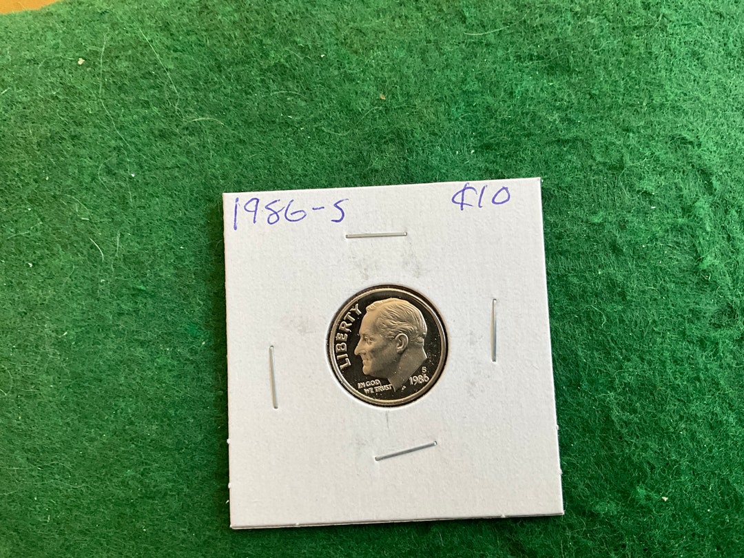 1986-S - Roosevelt Dime - Coin No 15237 - in a Protective 2x2 - Etsy