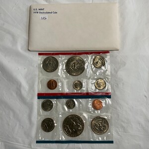 1978-UNCIRCULATED Mint Coin Set-incl Dollar, Half Dollar, Quarter, Dime ...