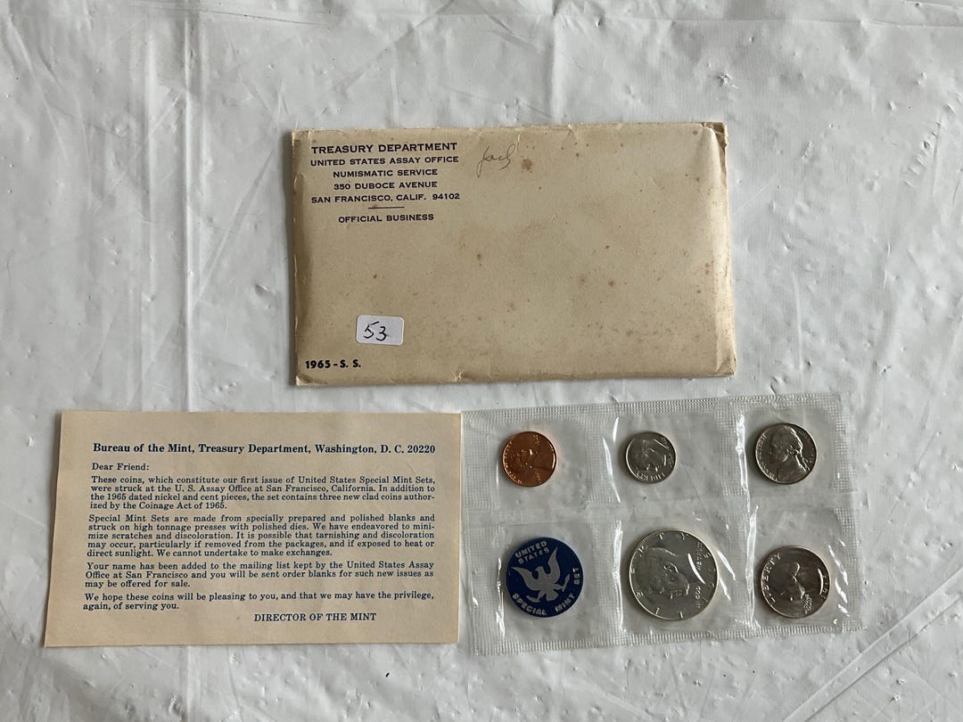 1965 S.S. United States Special Mint Set No 53 - Incl Kennedy Half ...