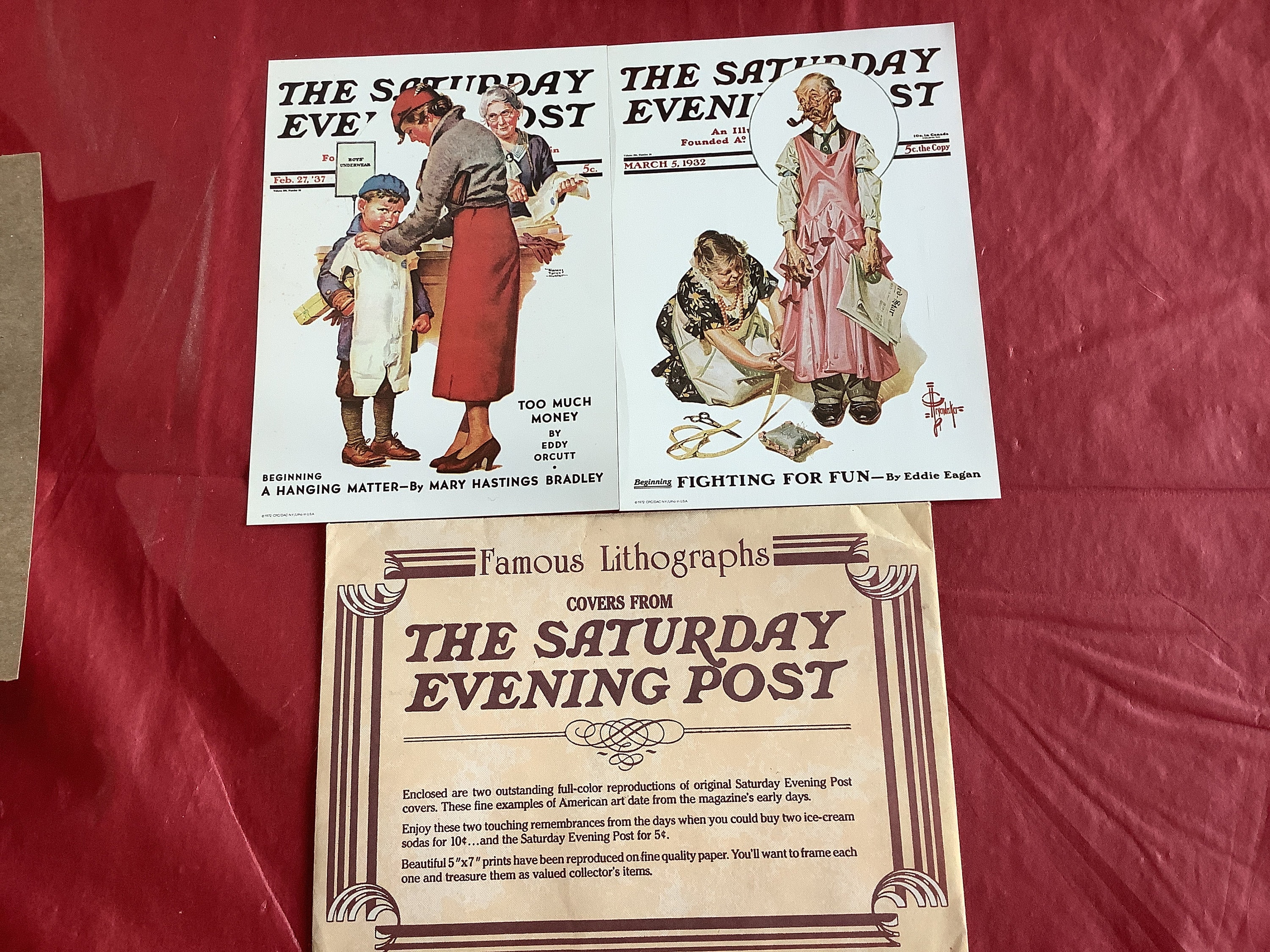 Two Famous Lithographs Covers From the Saturday Evening - Etsy