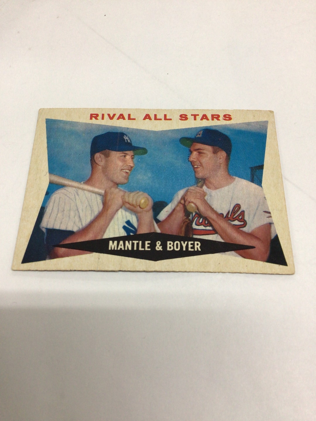 Vintage 1960 Topps Baseball, Rival All Stars, Mickey Mantle and Ken ...
