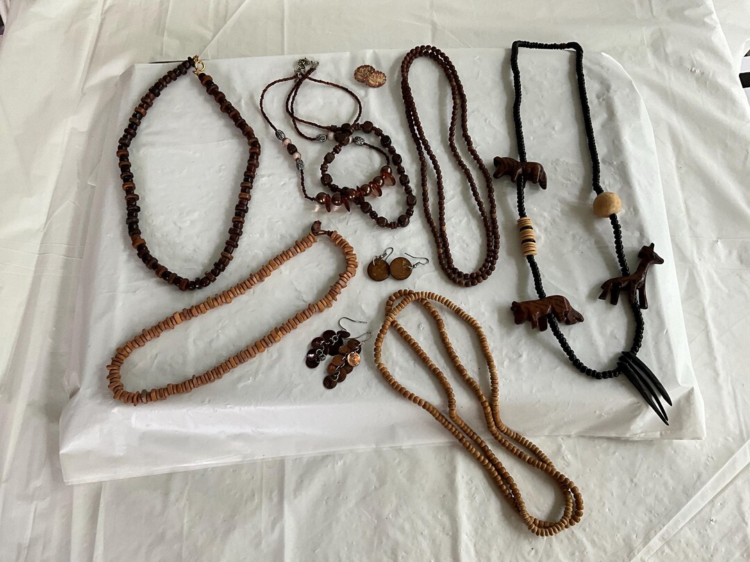 Jungle Animals Center This Collection of Wooden Costume Jewelry ...