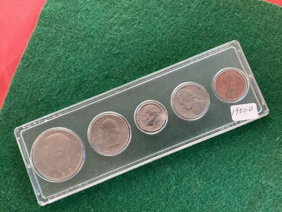 1980-D Birth Year Coin Set Incl Kennedy Half Quarter | Etsy