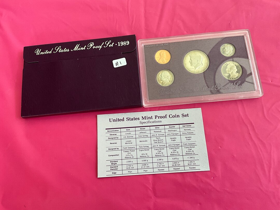 1989 United States Proof Set. No 1 - Incl Kennedy Half-quarter-dime ...