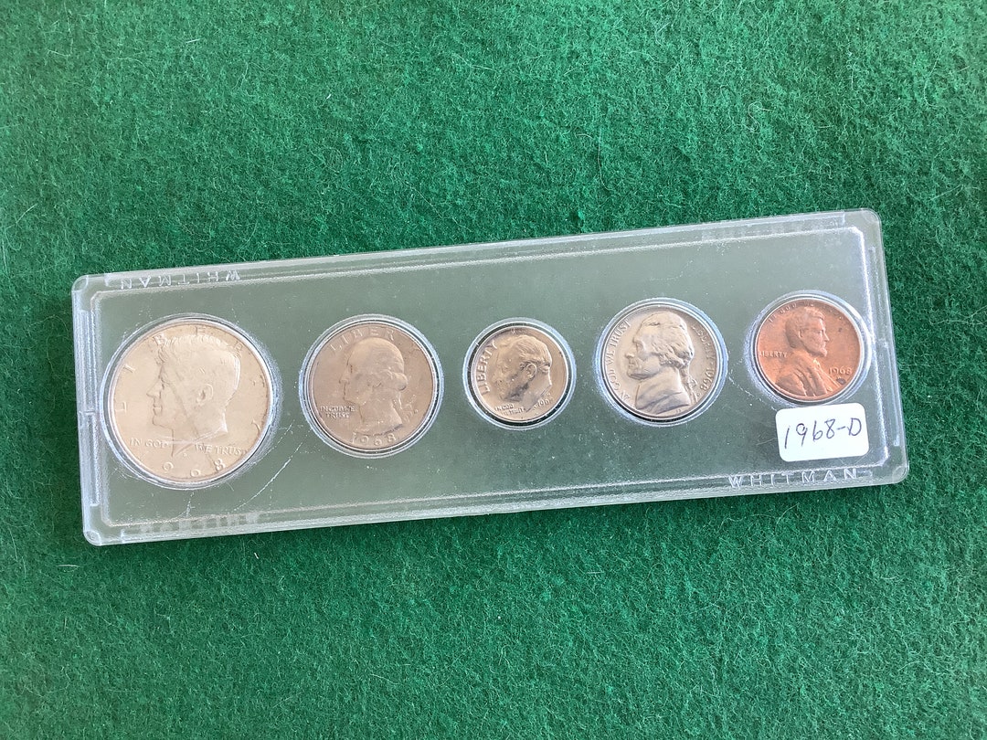 1968-D - Birth Year Coin Set - Incl Kennedy Half, Quarter, Dime, Nickel ...