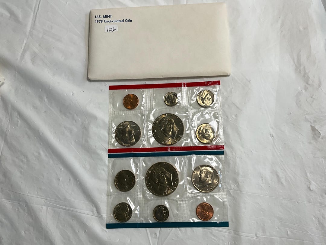 1978-UNCIRCULATED Mint Coin Set-incl Dollar, Half Dollar, Quarter, Dime ...
