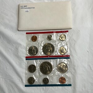 1978-UNCIRCULATED Mint Coin Set-incl Dollar, Half Dollar, Quarter, Dime, Nickel, Penny-from Both ...