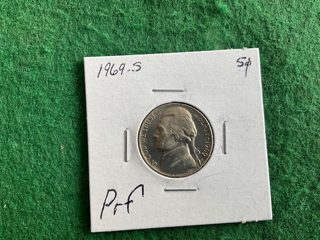 1969-S Proof - Nickel - Coin No 17547 - in a Protective 2x2 - Etsy