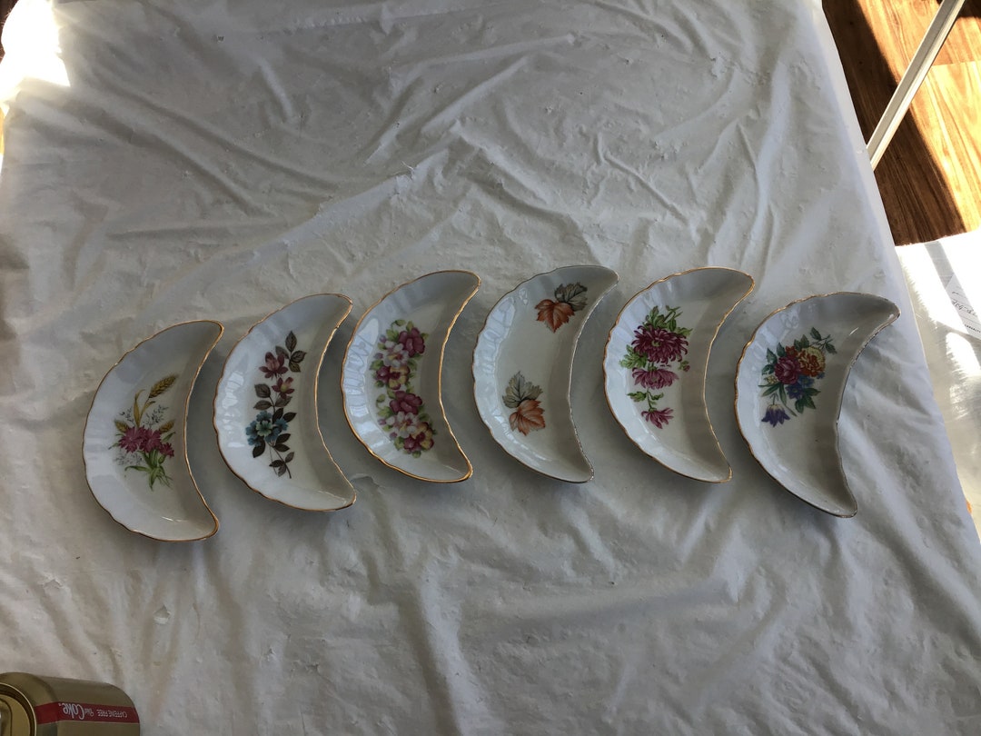Lot of 6 - Vintage Chadwick Crescent-shaped Decorative Dishes ...