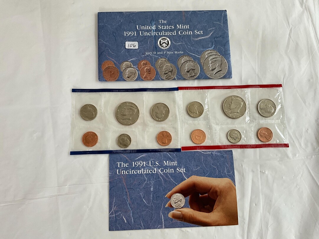 1991-UNCIRCULATED US Mint Coin Set-incl Half, Quarter, Dime, Nickel ...