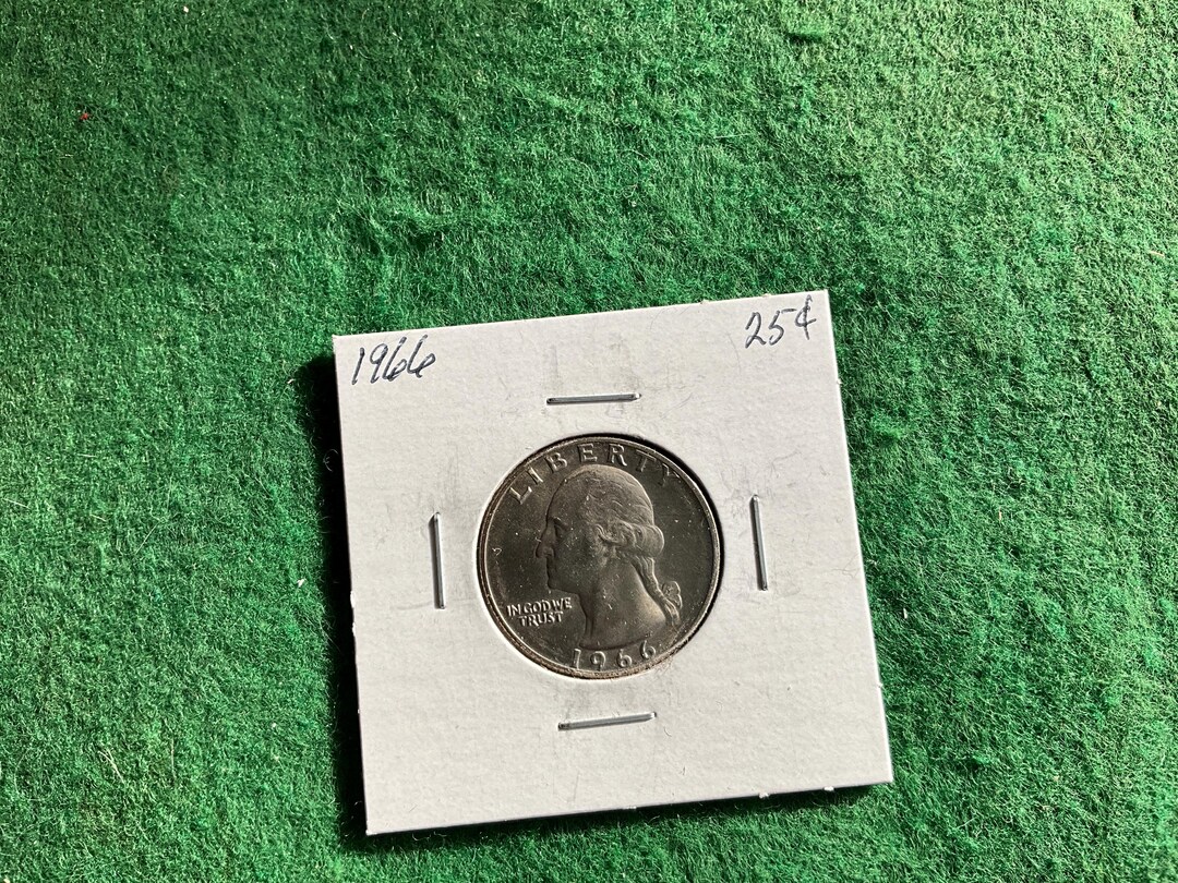1966 - Quarter Dollar Coin - No 17173 - in a Protective 2x2 - Etsy