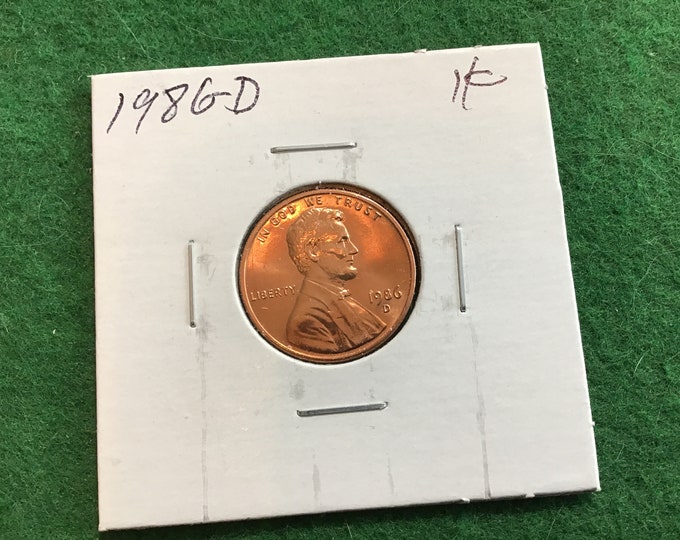1986-D - Lincoln Memorial Cent Penny - No 8398 - in a Protective 2x2 - Etsy