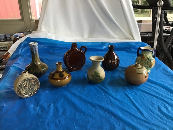 Collection of 9 Glazed and Unglazed Pottery Vases From | Etsy