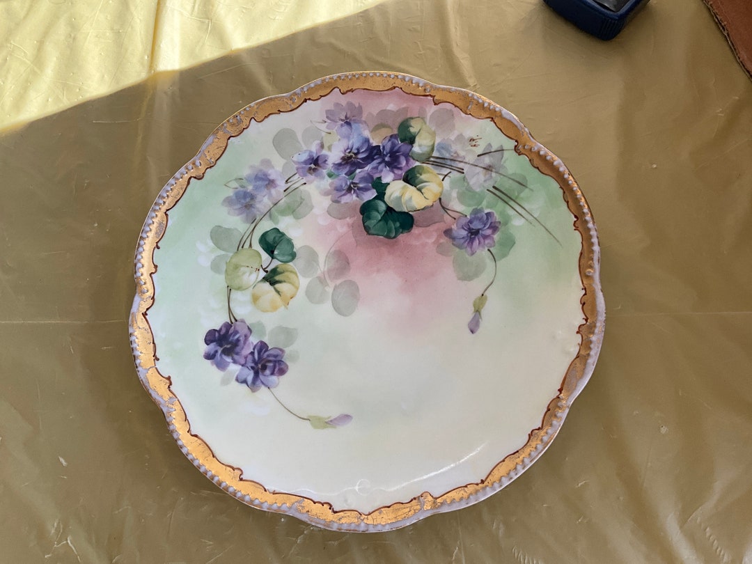 WA Pickard Hand Painted 8.75”dia Purple Pansy Decorative Plate ...