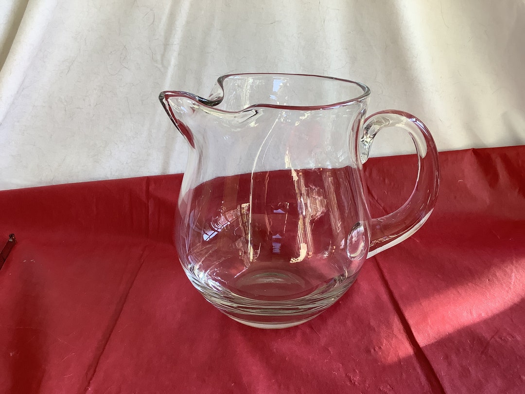 Very Heavy Glass Pitcher - 7”T - 56 Oz - Etsy