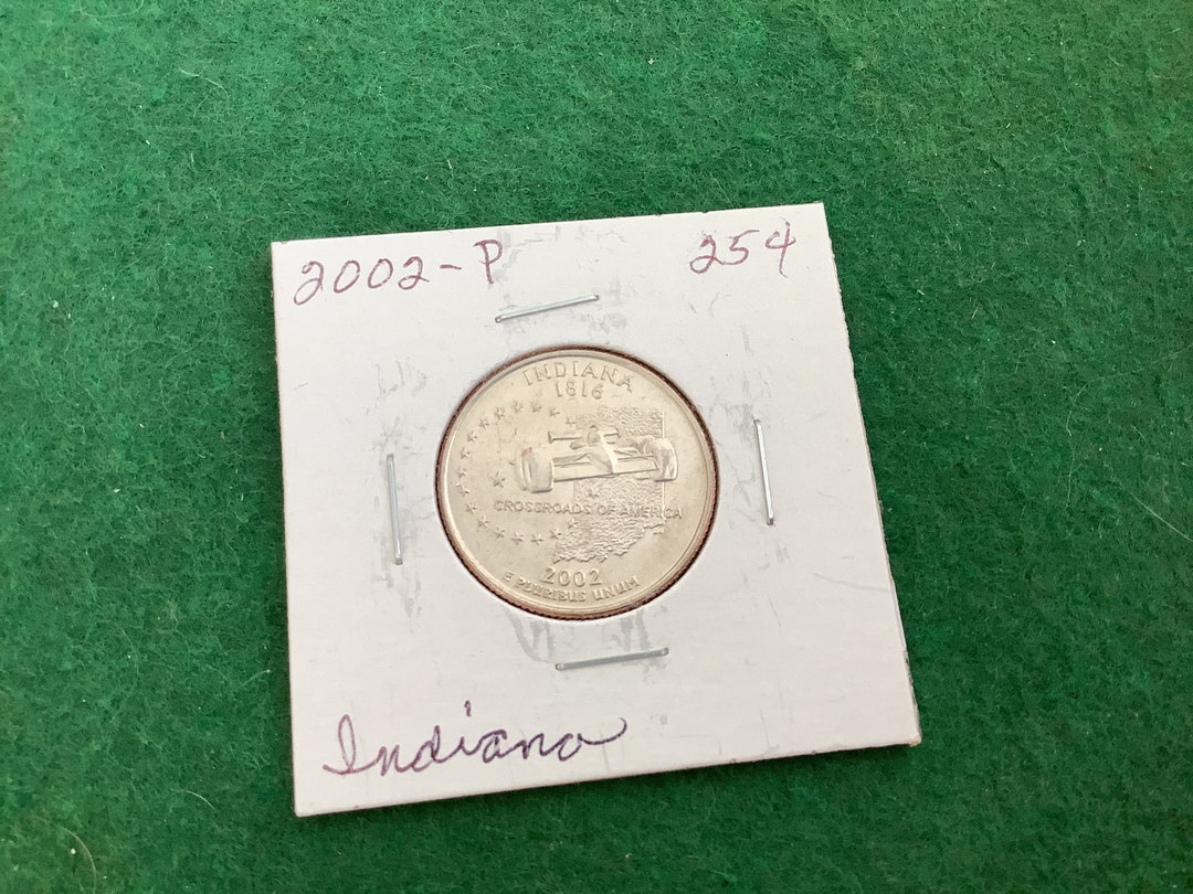 2002-P - State Quarter - Indiana - Coin No 11897 - in a Protective 2x2 ...