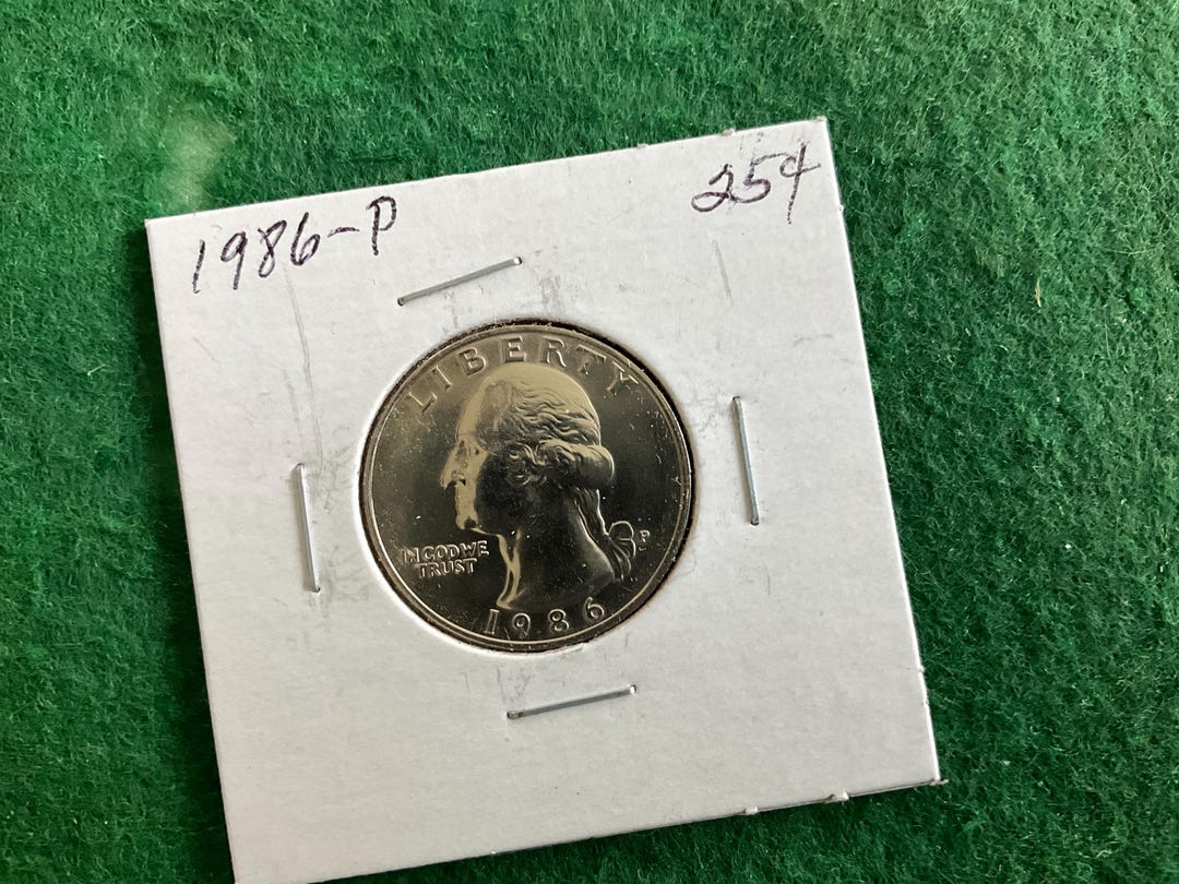 1986-P - Quarter Dollar Coin - No 17808 - in a Protective 2x2 - Etsy