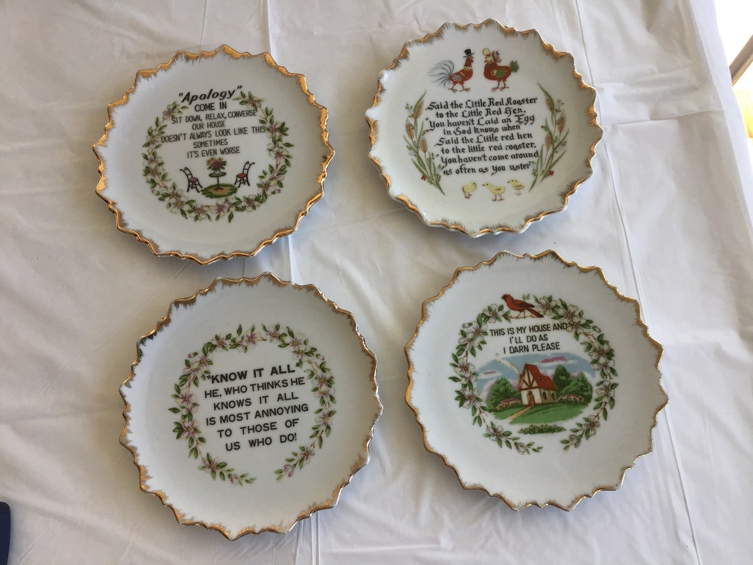 Series of 4 - Porcelain “words of Wisdom” Decorative Plates - Each ...