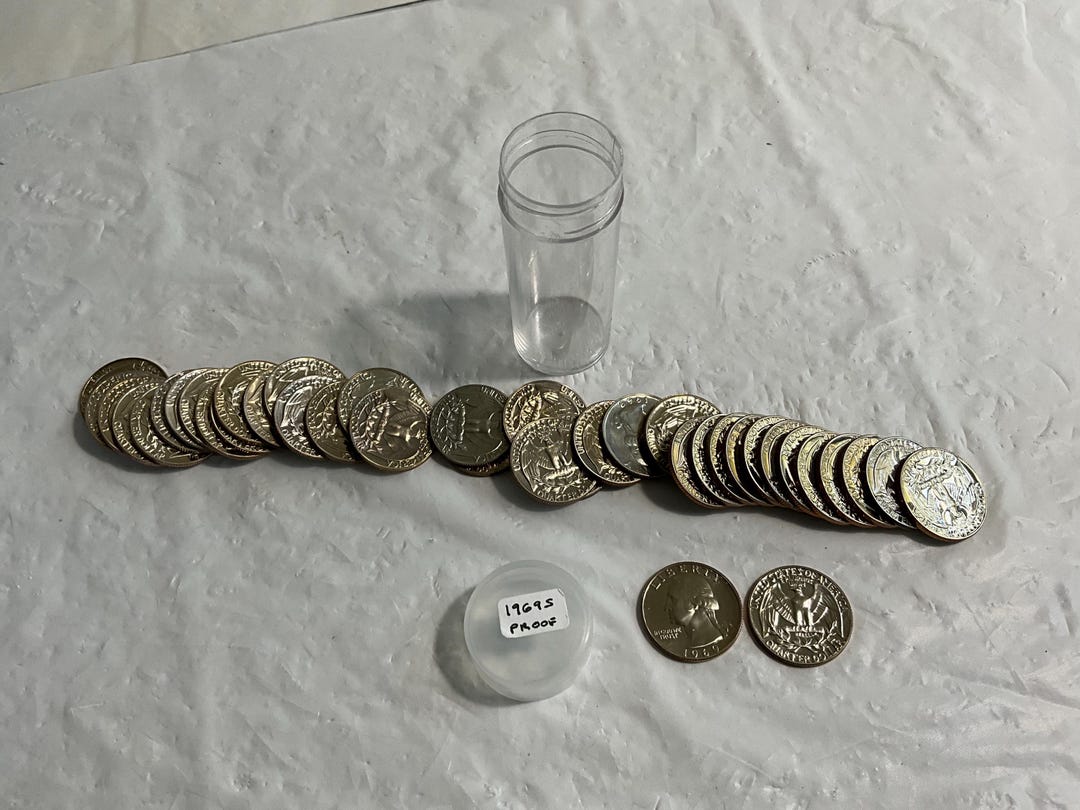 1969-S Proof - UNCIRCULATED Roll of Quarters - in a Protective Acrylic ...