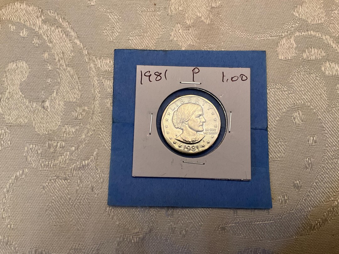 1981-p-susan B Anthony One Dollar Coin - No 136AB - in a Protective 2x2 ...