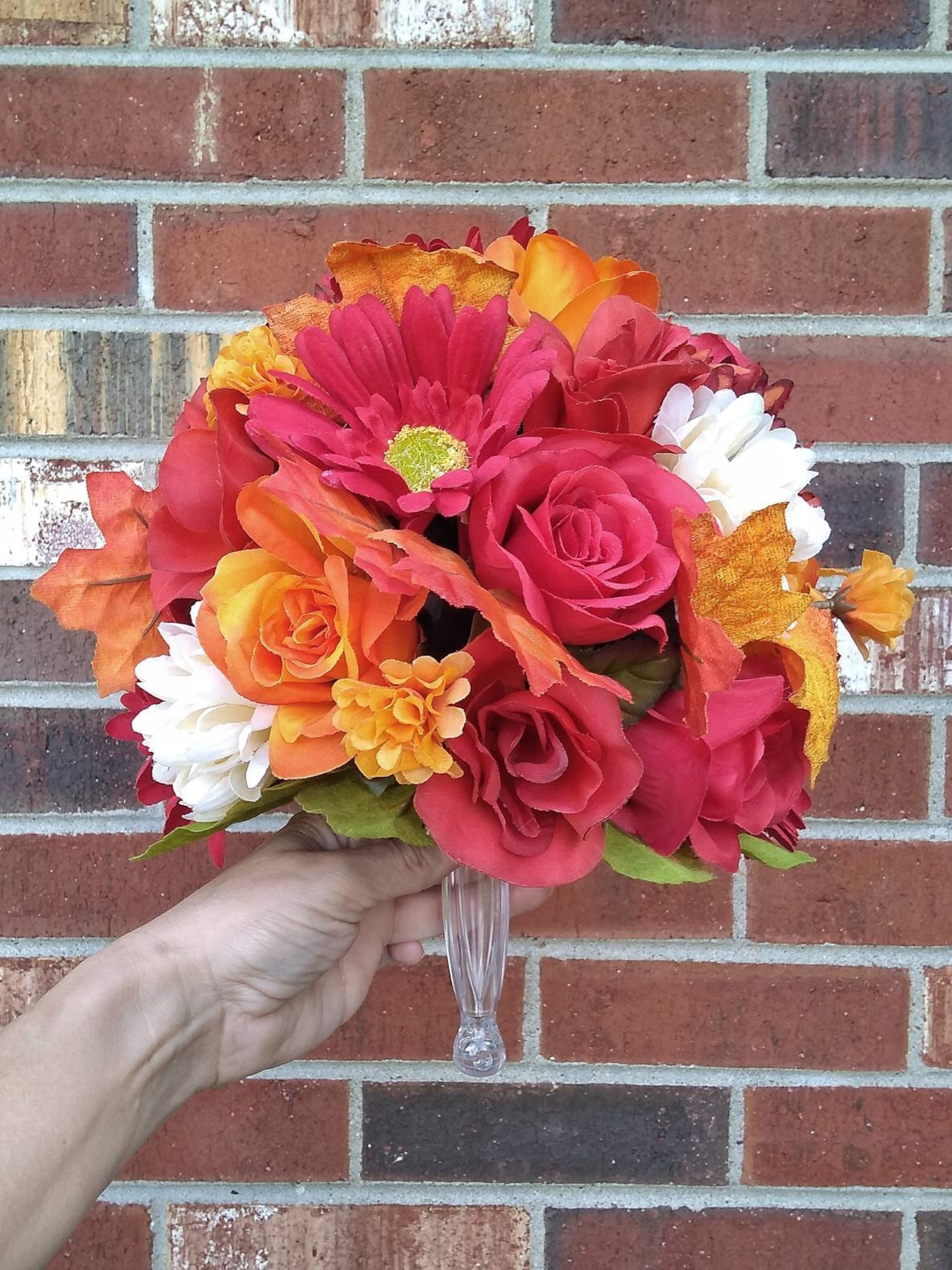 Fall bouquet red and orange autumn colors bouquet fall | Etsy