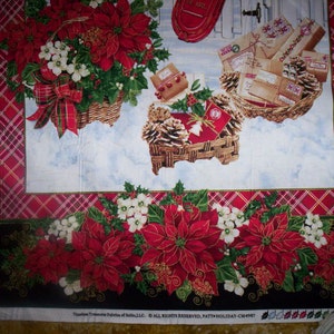 1 Panel Snowy Home Holiday Timeless Treasures Fabrics Cotton Metallic ...