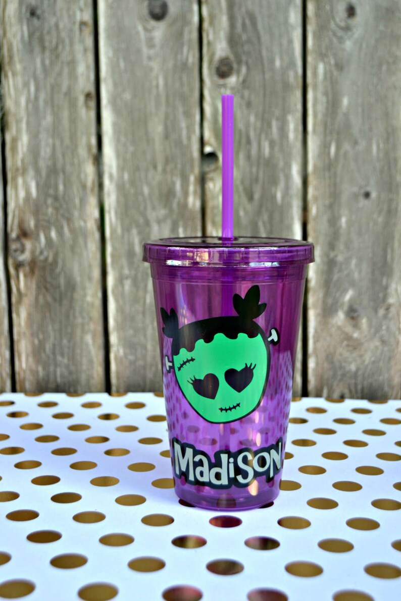Cute Frankenstein Halloween Cups Personalized with Name and | Etsy