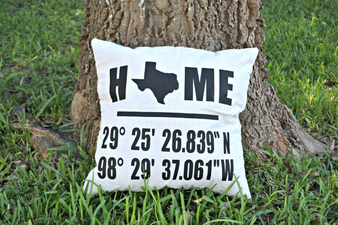 GPS Coordinates Pillow Makes a Great Housewarming Wedding Gift for the ...