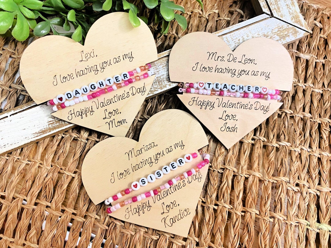 Personalized Valentine's Day Themed Friendship Bracelets, Gift for ...
