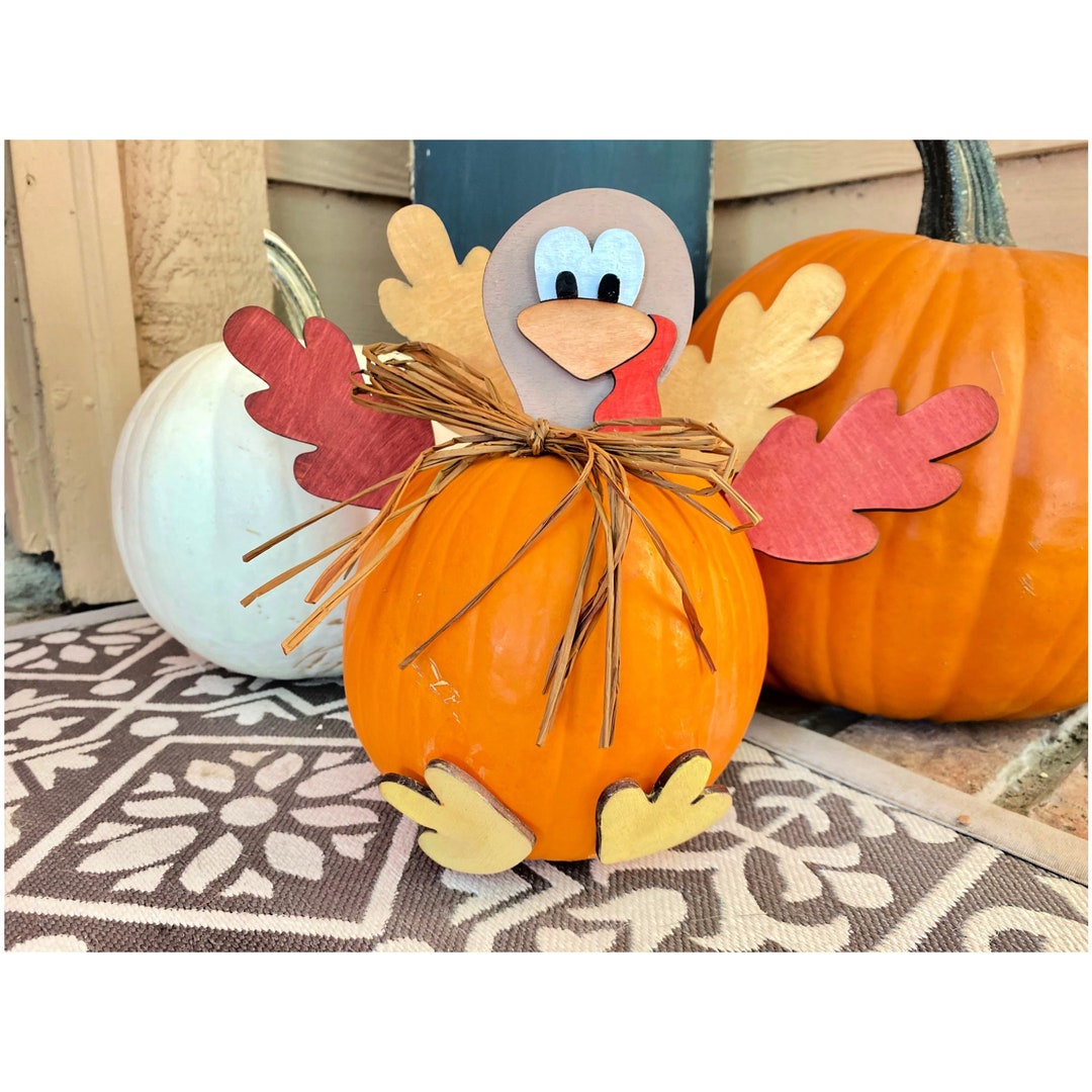 Thanksgiving Craft for Kids and Adults, Paint a Pumpkin Turkey Wooden ...