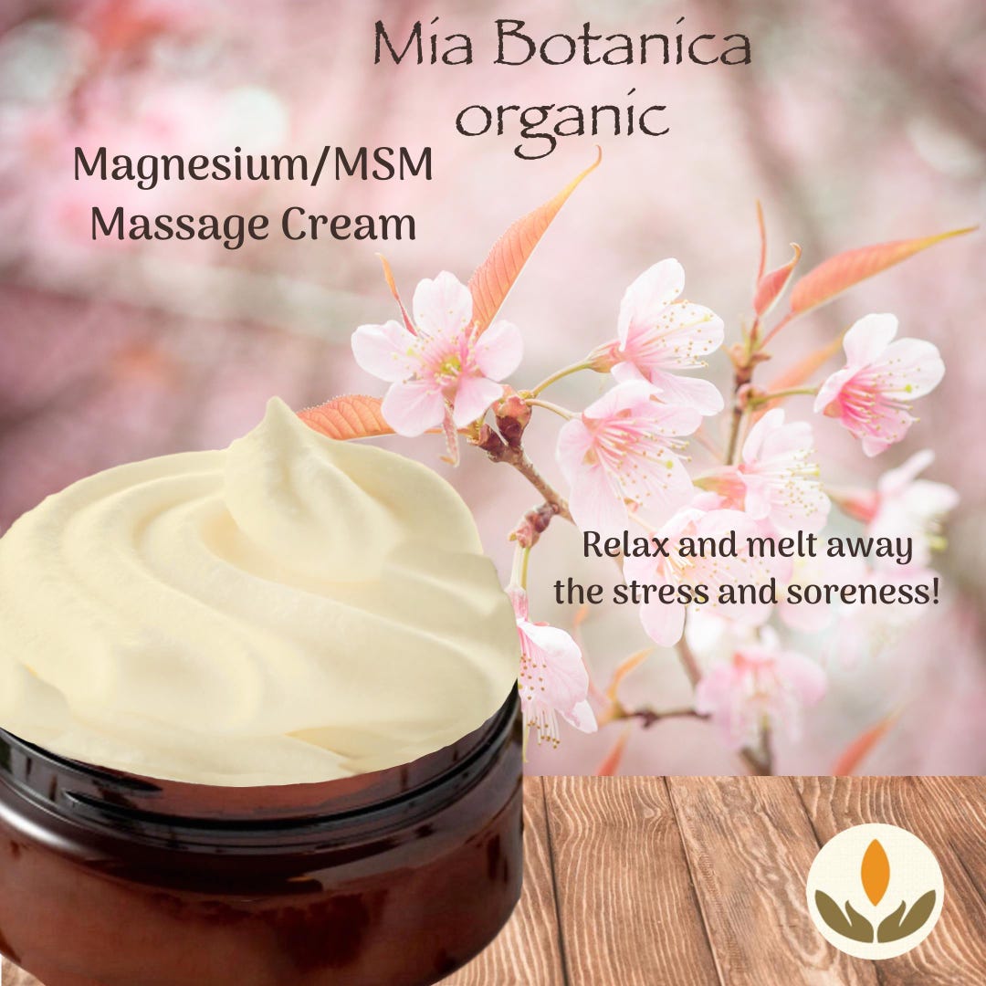 Magnesium/msm Massage Cream - Restful Sleep, Tired Muscles, Ultra ...