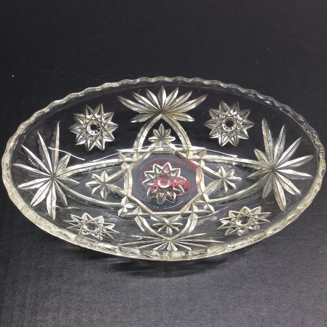 Vintage Starburst Pressed Glass Small Oval Serving Dish 9” L X 5 3/4” W X 2” NEW - Etsy