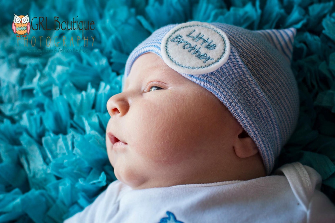 Little Brother Hat, Baby Boy Hospital Hat, Boy Coming Home Outfit ...