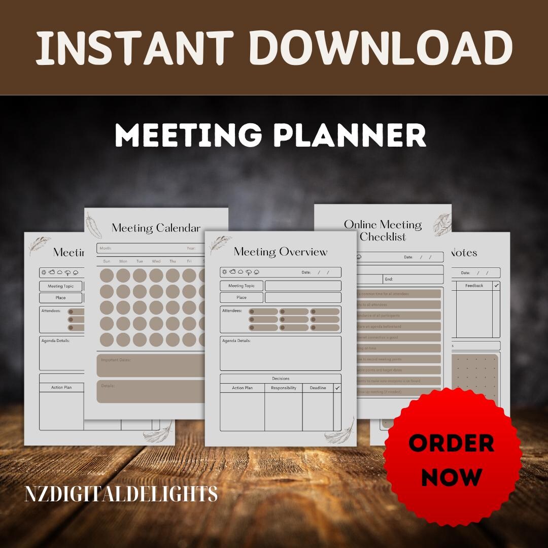 Meeting Planner Ultimate Organizer for Effective Meetings, Agenda ...