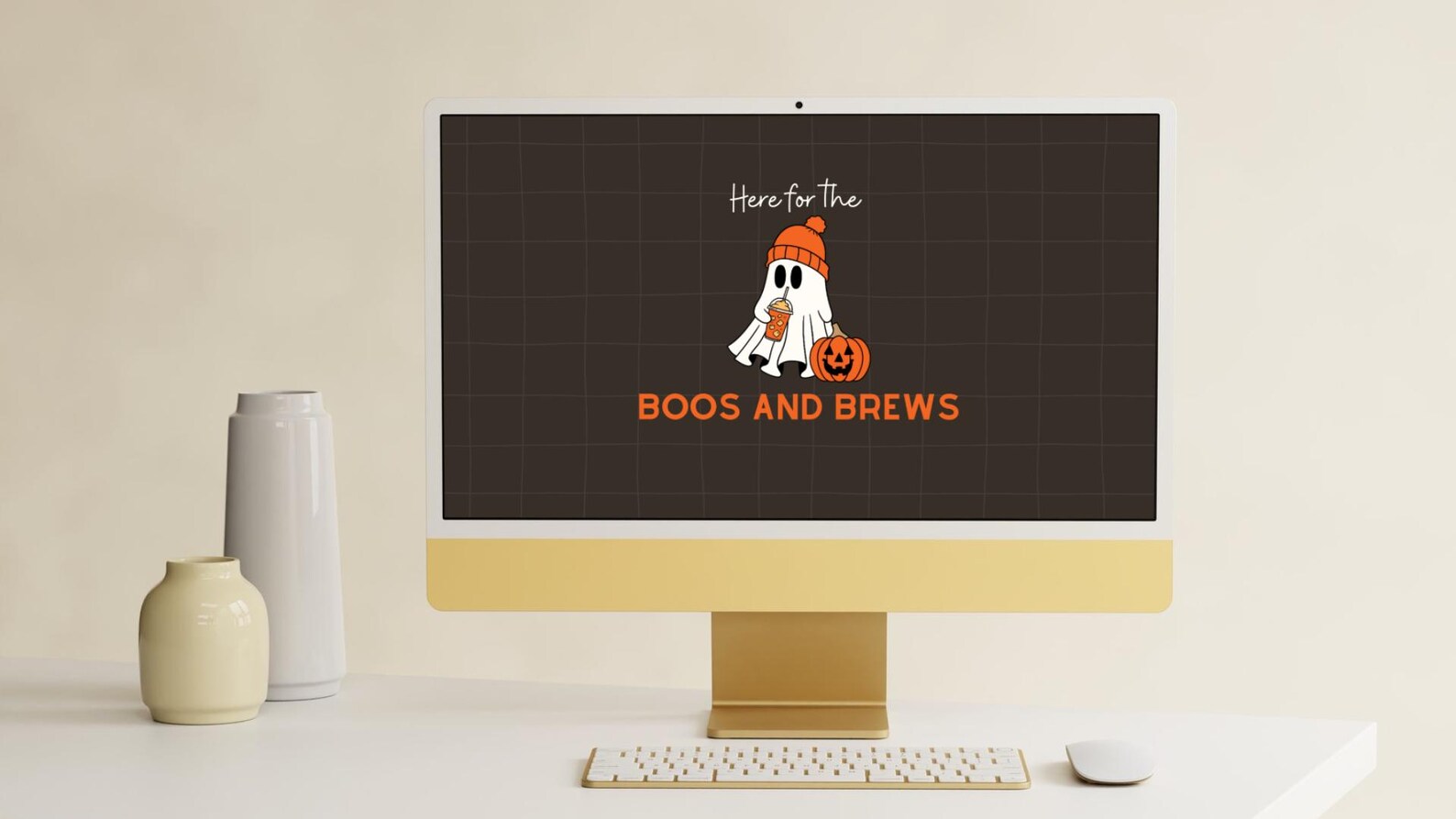 Package of Five Color Schemes, Boos and Brews Ghost Desktop Halloween ...