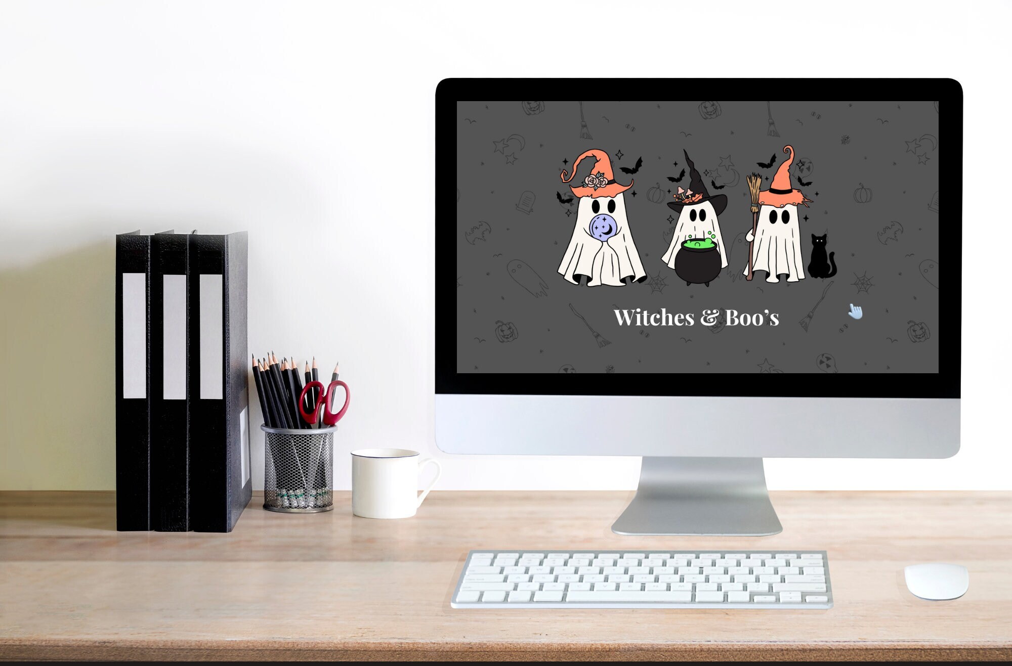 Package of Five Color Schemes, Witches & Boo's, Cute Halloween Desktop ...