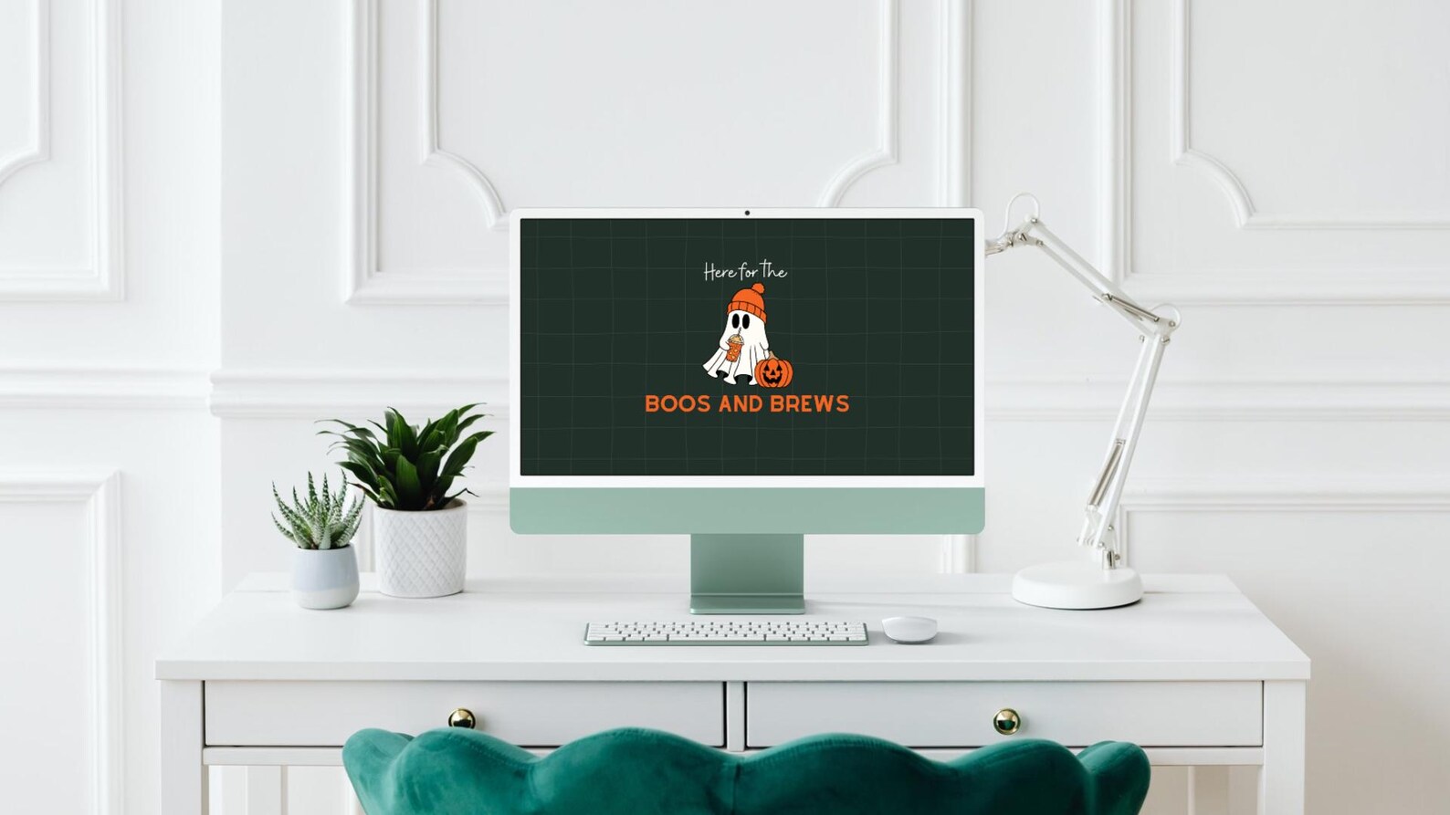 Package of Five Color Schemes, Boos and Brews Ghost Desktop Halloween ...