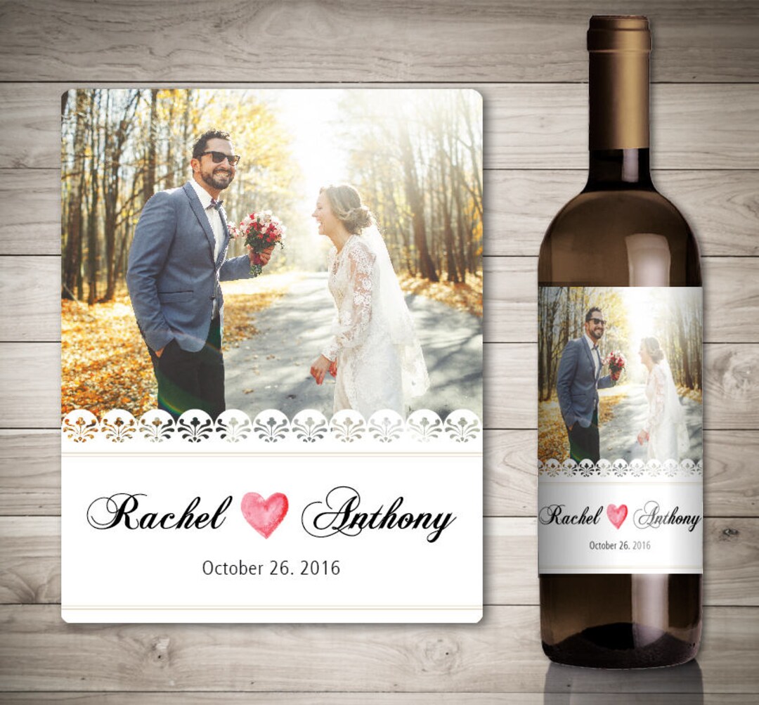 Photo Wedding Wine Label Custom Wine Label Personalized Wine Label ...