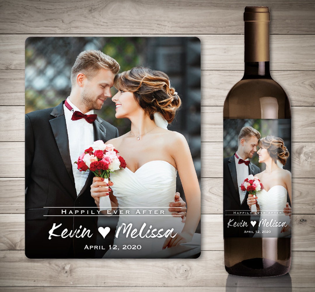 Photo Wedding Wine Label Custom Wine Label Personalized Wine Label ...