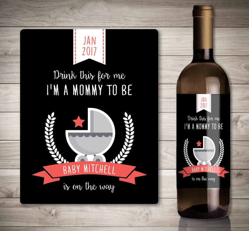 Custom Wine Label Pregnancy Announcement Baby Announcement - Etsy