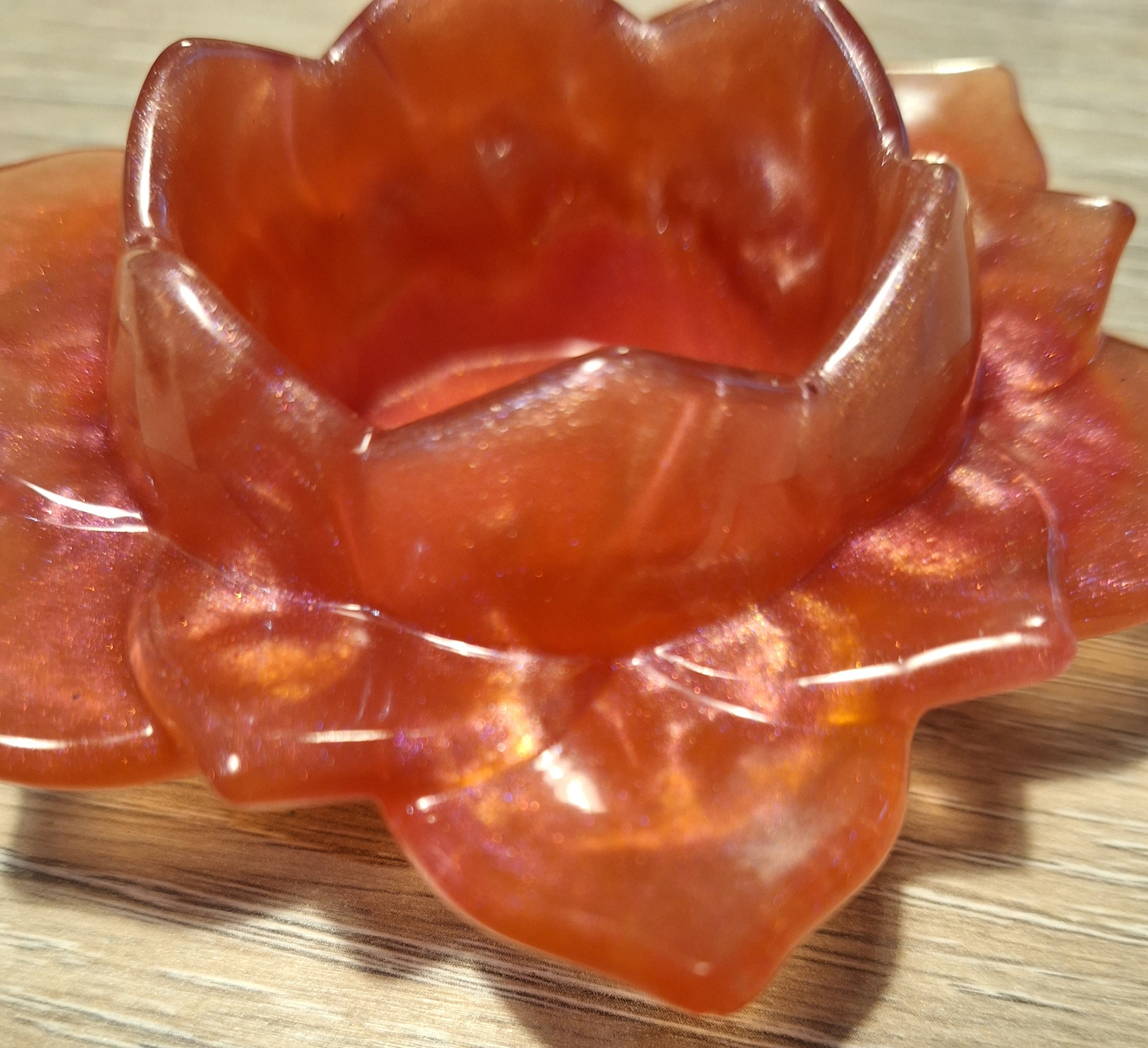 Lotus Flower Tea Light Holder Resin Art Handmade Resin Item - Etsy
