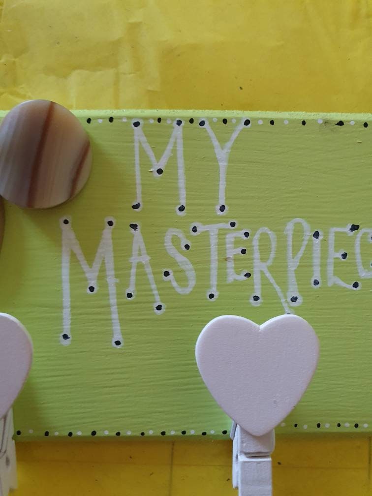 Hanging Plaque Plaque With Pegs Kids Artwork Storage My - Etsy