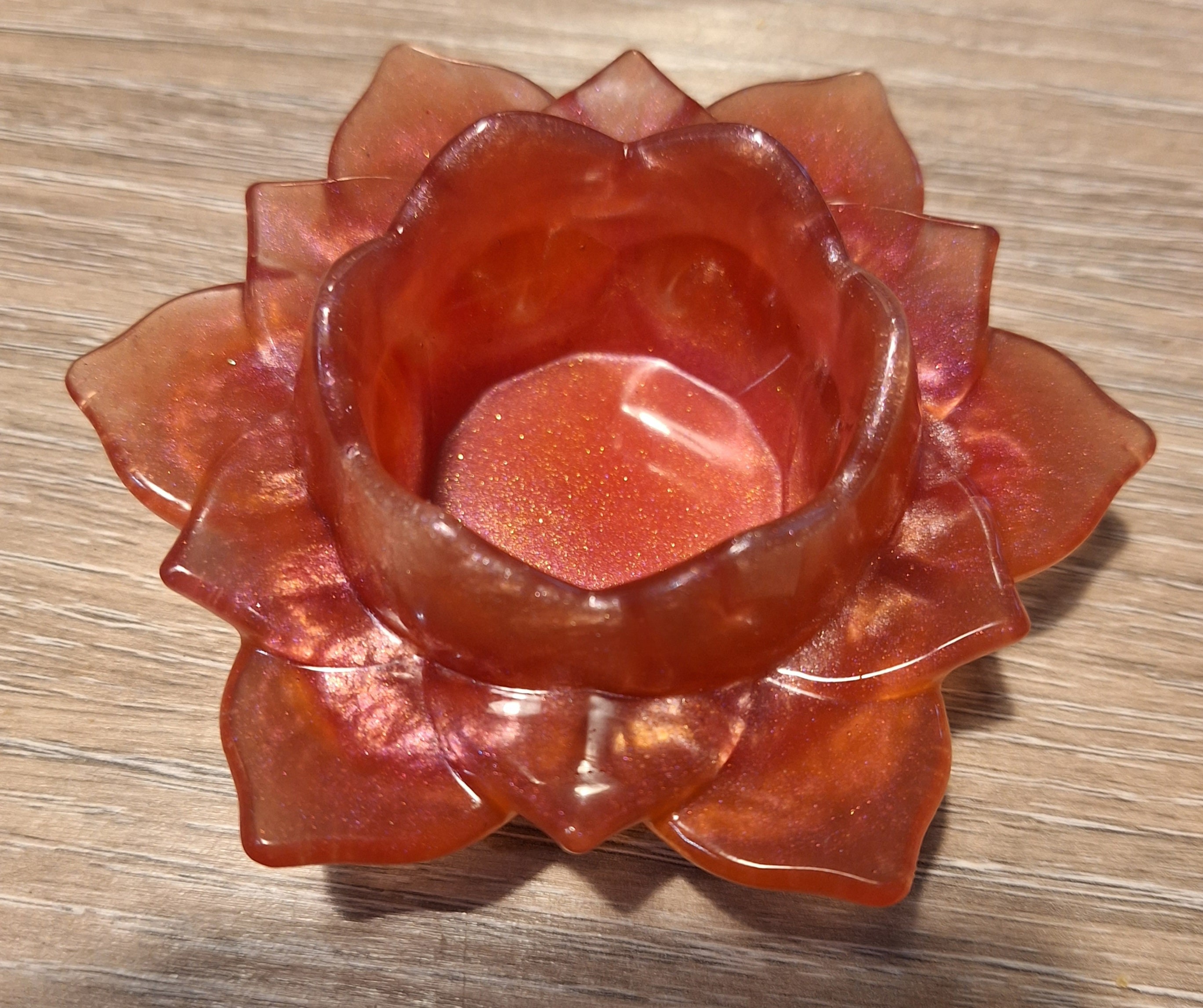 Lotus Flower Tea Light Holder Resin Art Handmade Resin Item Etsy