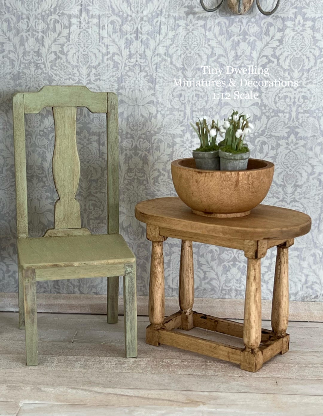 Miniature Table, Dollhouse Side Table, Mini Furniture, Swedish ...
